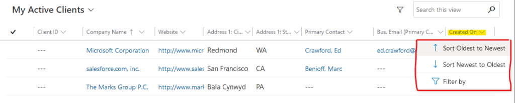Dynamics 365: New Sorting and Filtering Options in Views - The Marks ... Dynamics 365: New Sorting and Filtering Options in Views - The Marks ...