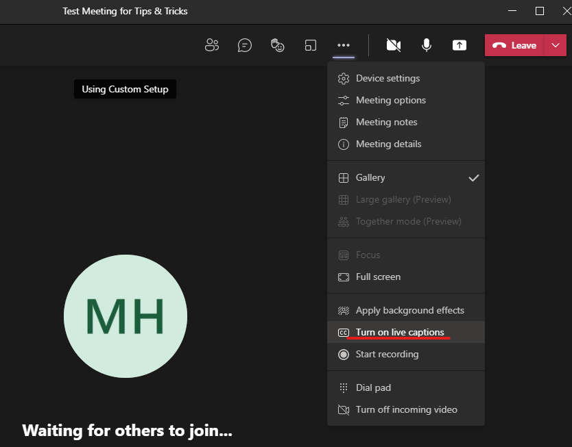Microsoft Teams: Enable Live Captions in Meetings - The Marks Group ... Microsoft Teams: Enable Live Captions in Meetings - The Marks Group ...