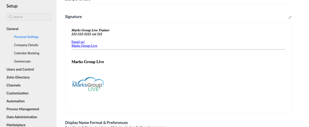 How Can I Use An Email Signature in Zoho CRM? - The Marks Group | Small ...