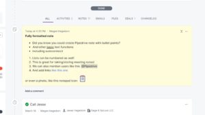 Pipedrive: Text Formatting Options in Notes - The Marks Group | Small ...