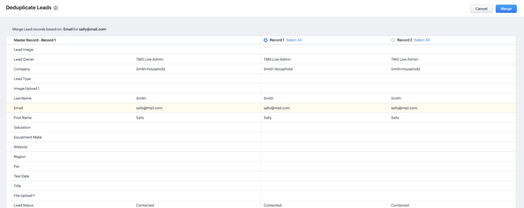Finding and Merging Duplicate Records in Zoho CRM - The Marks Group ... Finding and Merging Duplicate Records in Zoho CRM - The Marks Group ...